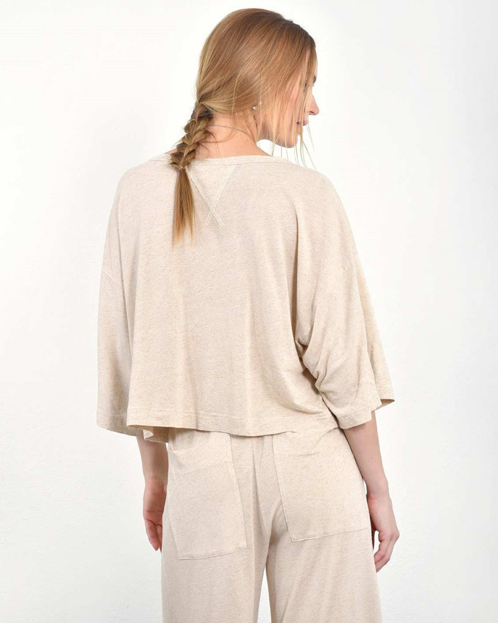 HEEL LINNEN-BAMBOO ΜΠΛΟΥΖΑ ΚΟΝΤΗ ΜΕ ΤΣΕΠΗ - 51-151010
